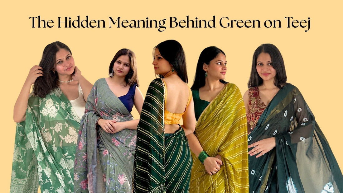 Hidden Meaning Behind Green on Teej – Polki sarees
